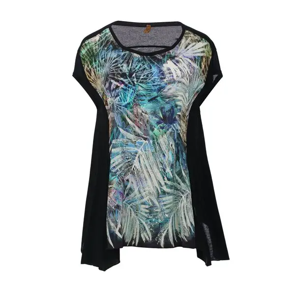 CONQUISTA Abstract Tropical Oasis Oversized Top