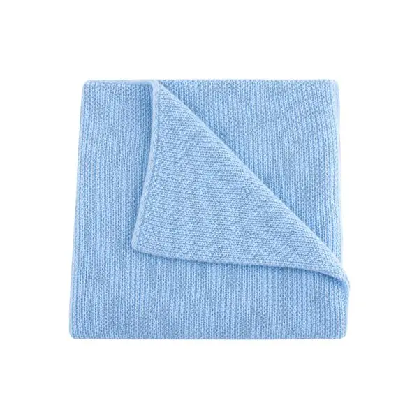 LOOM & COVE 100% Cashmere Honeycomb Baby Blanket Baby - Blue