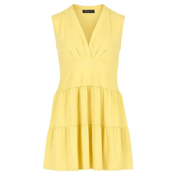 CONQUISTA Sleeveless Cotton Jersey Dress - Yellow