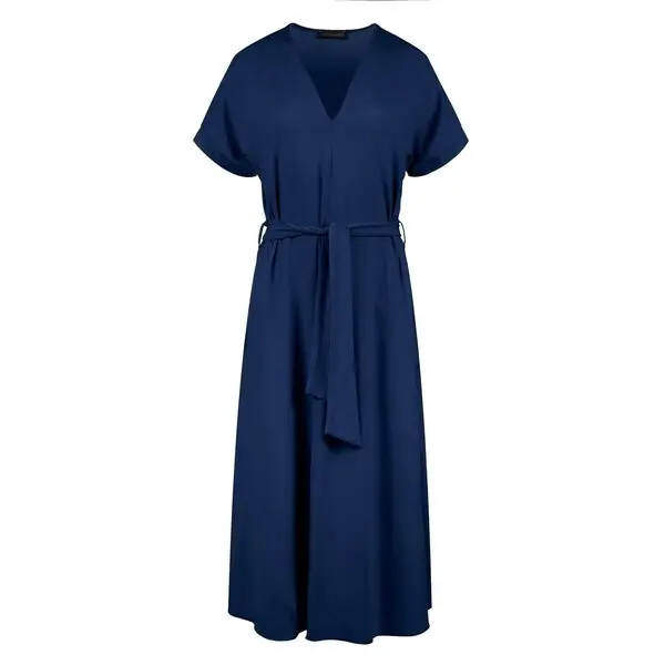CONQUISTA Jersey Belted Midi Dress