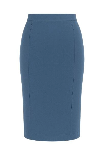 CONQUISTA Stretch Pencil Skirt Petrol
