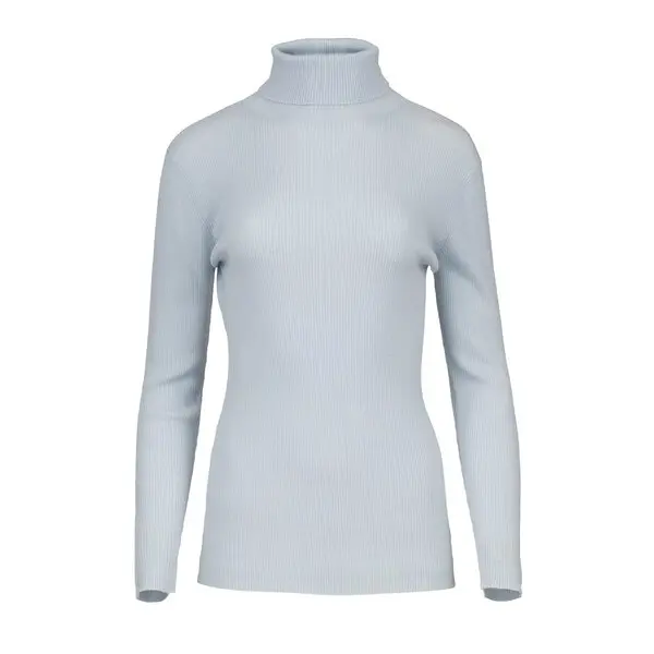 CONQUISTA Fitted Polo Neck Wool Blend Top