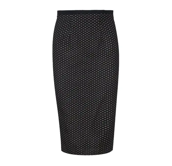 CONQUISTA Print High Waist Pencil Skirt - Black