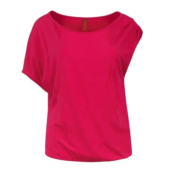 CONQUISTA Pinched Fabric Detail Stretch Jersey Top - Red