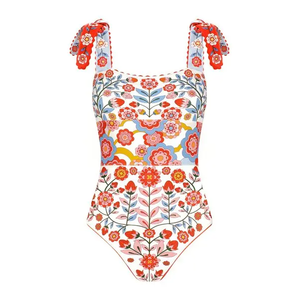 JESSIE ZHAO NEW YORK Garden Reversible One-piece Swimsuit - Red