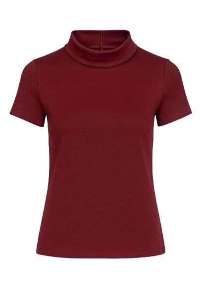 CONQUISTA Short Sleeve Burgundy Top