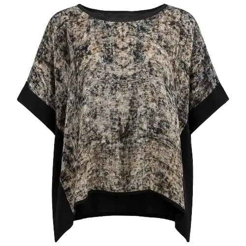 CONQUISTA Oversized Print Top With Sequins