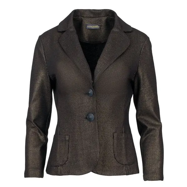 CONQUISTA Fitted Print Punto Di Roma Jacket With Patch Pockets