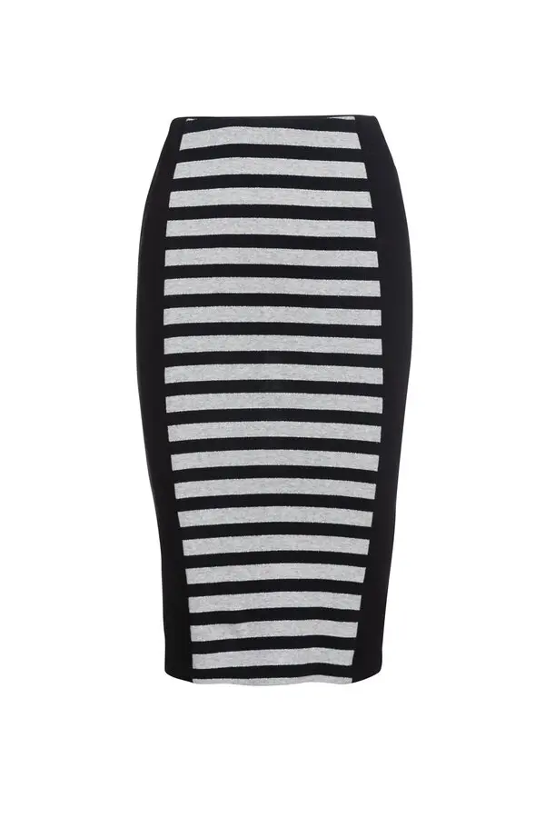 CONQUISTA Striped Stretch Pencil Skirt