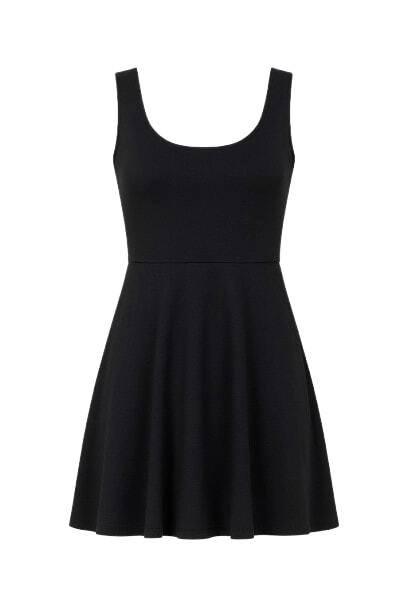 CONQUISTA Bow Detail Skater Dress 2young - Black