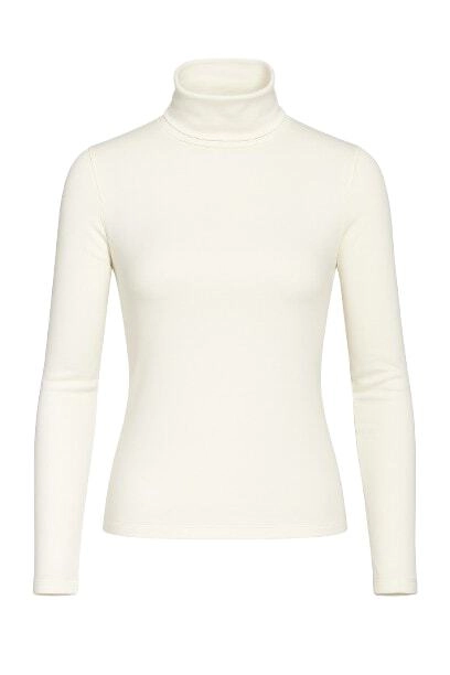 CONQUISTA Neutrals Ecru Turtle Neck Top By