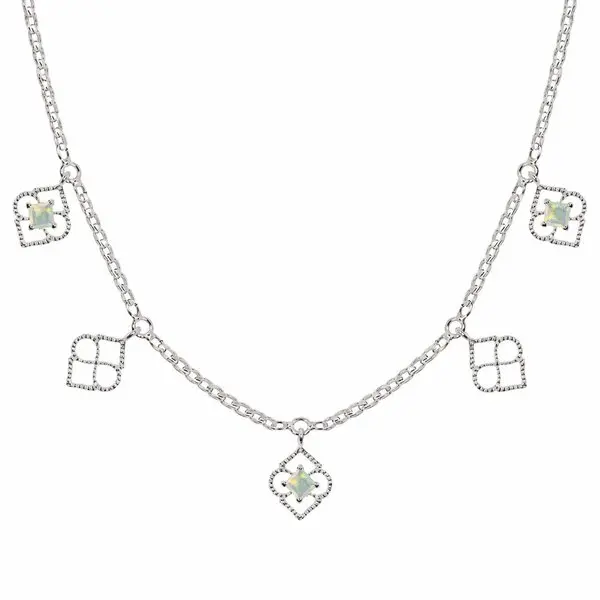 CHARLOTTE'S WEB JEWELLERY Moroccan Charm Sterling Necklace Opal - Silver