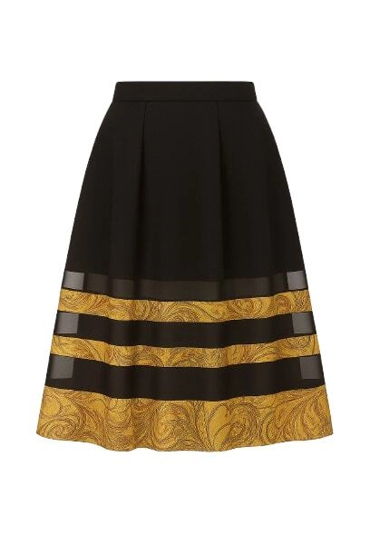 CONQUISTA Full Midi Skirt In Beige
