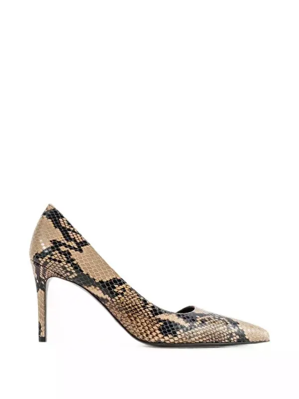 Khaite Jett D'orsay Python-effect Leather Pumps - Neutrals