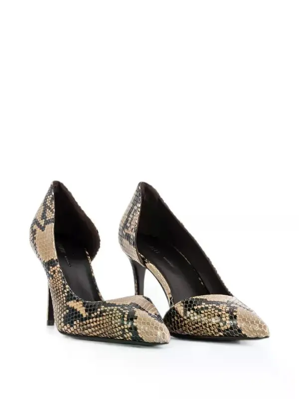 Khaite Jett D'orsay Python-effect Leather Pumps