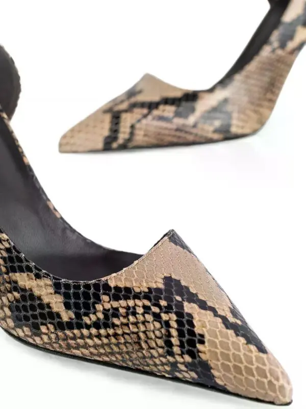 Khaite Jett D'orsay Python-effect Leather Pumps