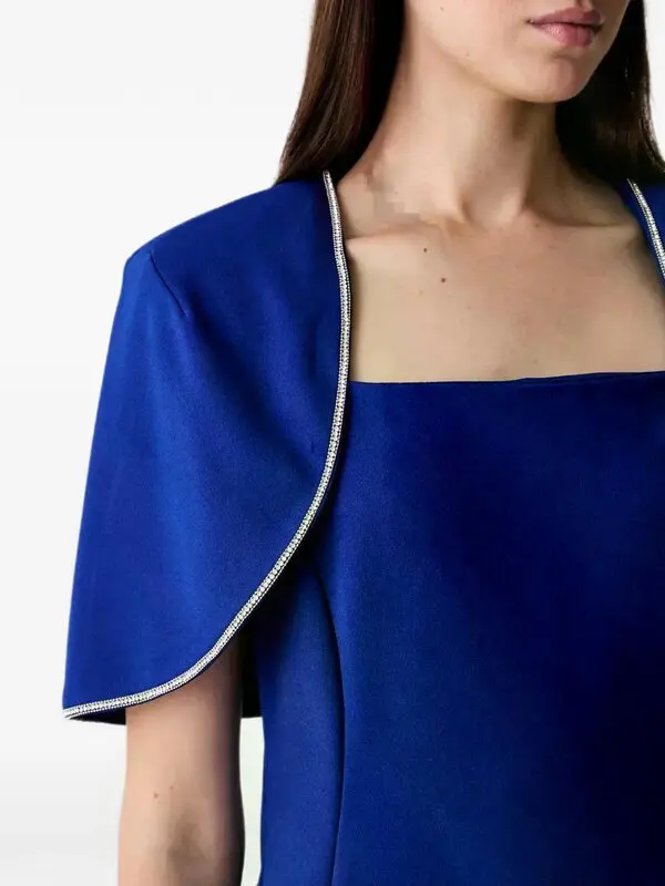 Joseph Ribkoff Midi Dress With Embellished Cape Overlay