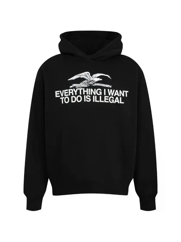 PLEASURES Illegal Graphic-print Drawstring Hoodie