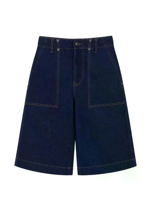 Versace Contrast-stitch Denim Shorts
