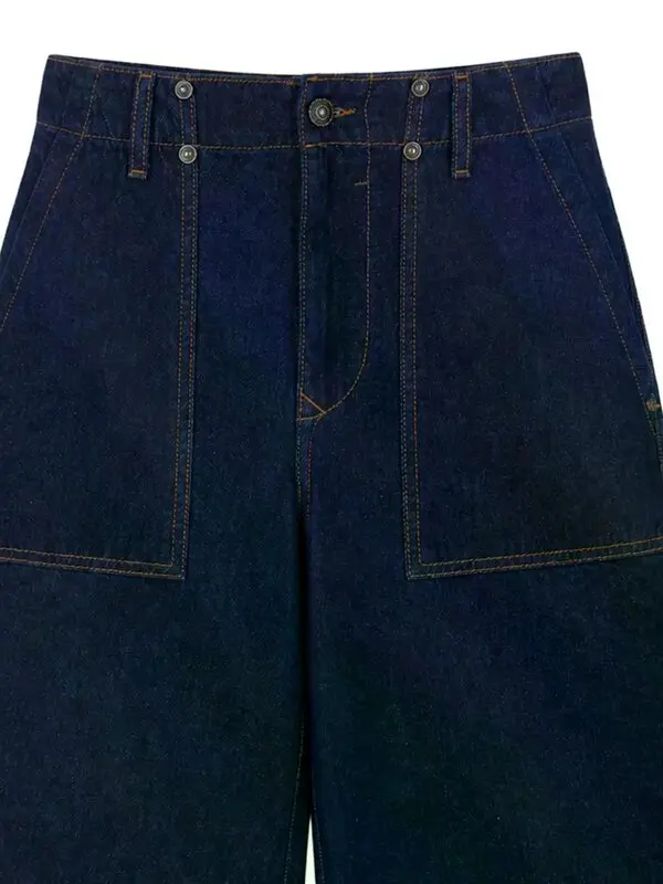 Versace Contrast-stitch Denim Shorts