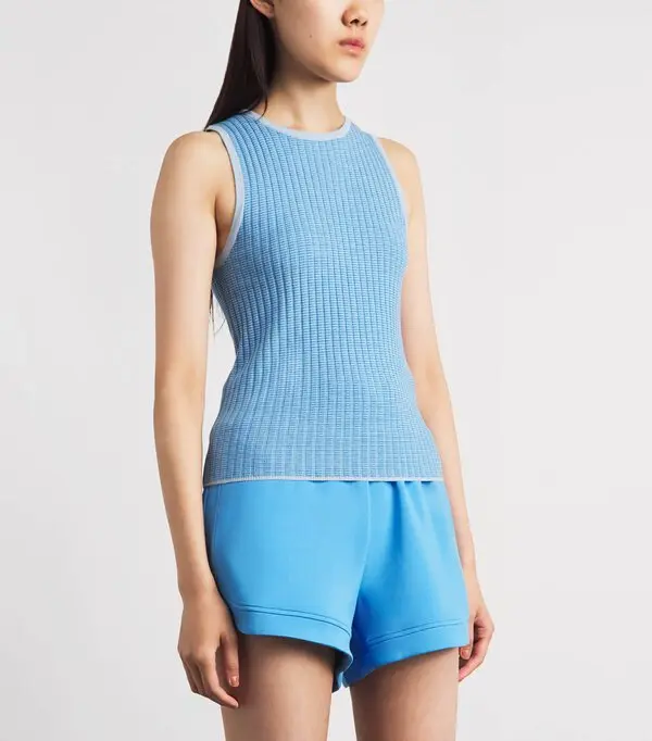 Varley Rib-knit Sleeveless Tank Top - Blue