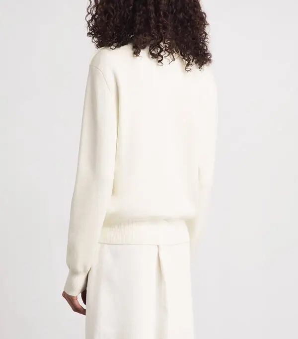 RÓHE Merino Wool Uneven-collar Polo Sweater