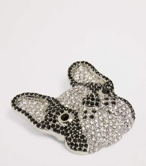 Max Mara Crystal French Bulldog Brooch