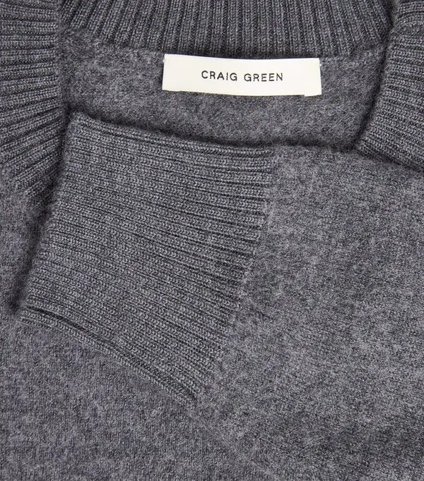 CRAIG GREEN Wool Felt Stripe Crew Neck Sweater