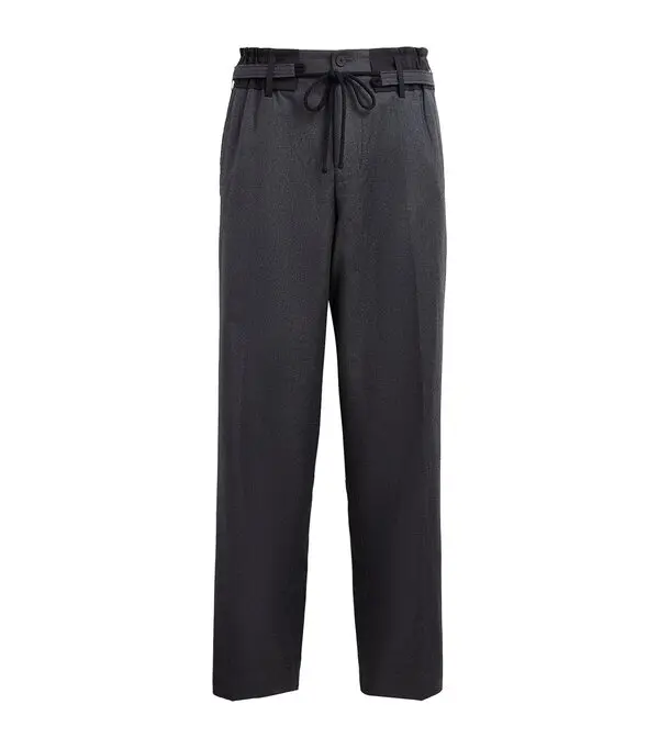 CRAIG GREEN Wool Lace Wide-leg Trousers - Grey
