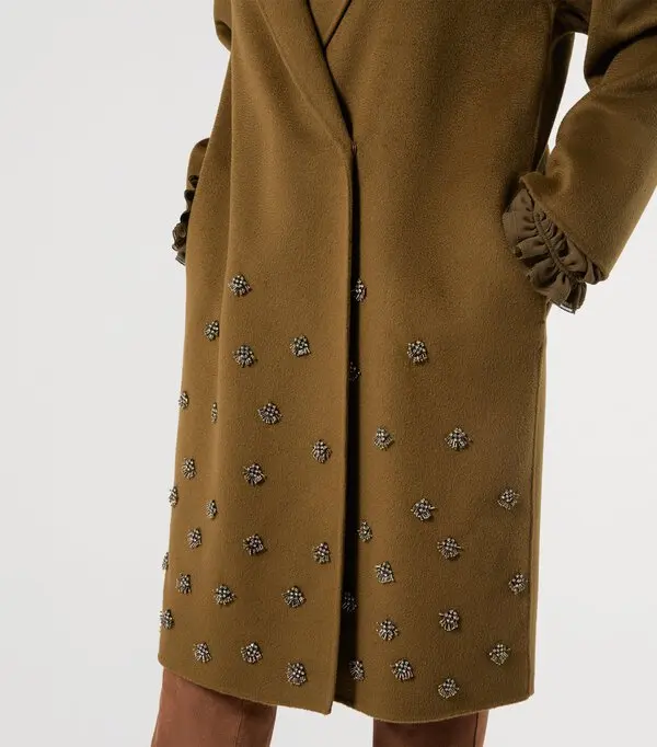 Marina Rinaldi Virgin Wool Embellished Coat