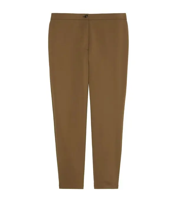 Marina Rinaldi Canvas Slim Trousers - Brown