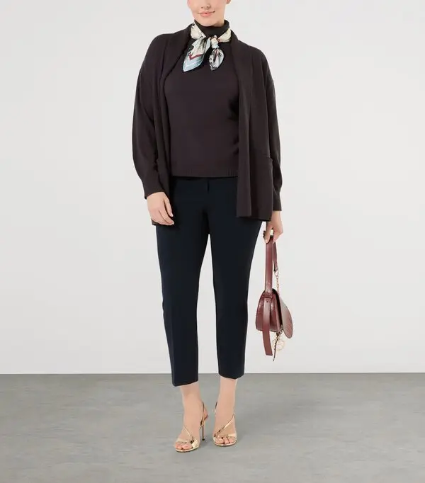 Marina Rinaldi Cashmere Short-sleeve High Neck Jumper - Brown