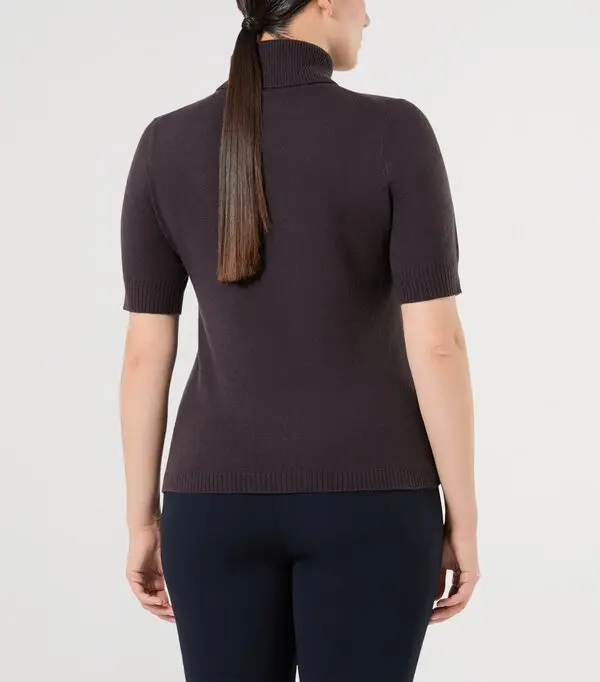 Marina Rinaldi Cashmere Short-sleeve High Neck Jumper - Brown
