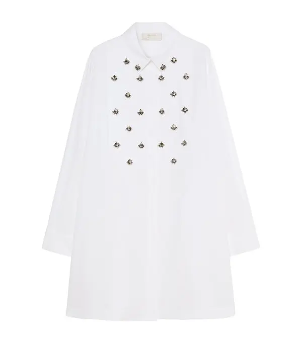 Marina Rinaldi Embellished Longline Shirt - White