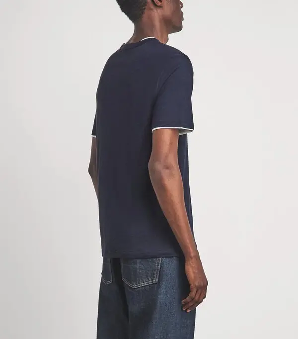 Vince Pima Cotton Slub Double-layer T-shirt - Navy