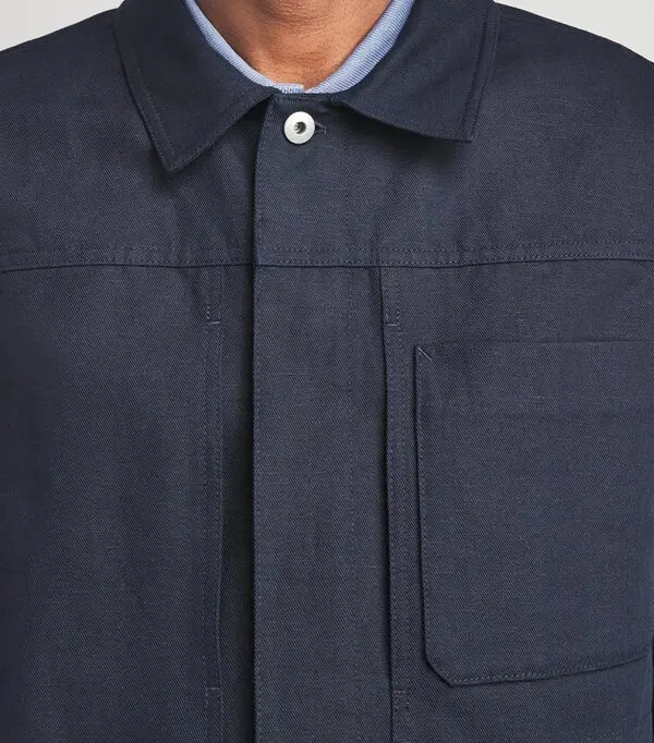 Vince Cotton-linen Trucker Overshirt
