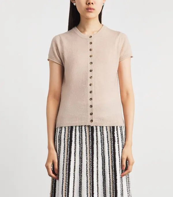 ME+EM Cashmere Short-sleeve Cardigan