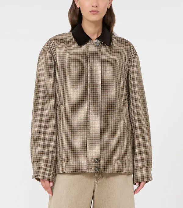 Max Mara Virgin Wool Check Quilted Jacket