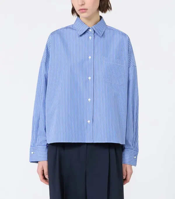 Max Mara Cotton Stripe Cropped Shirt