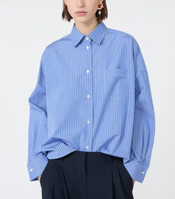 Max Mara Cotton Stripe Cropped Shirt