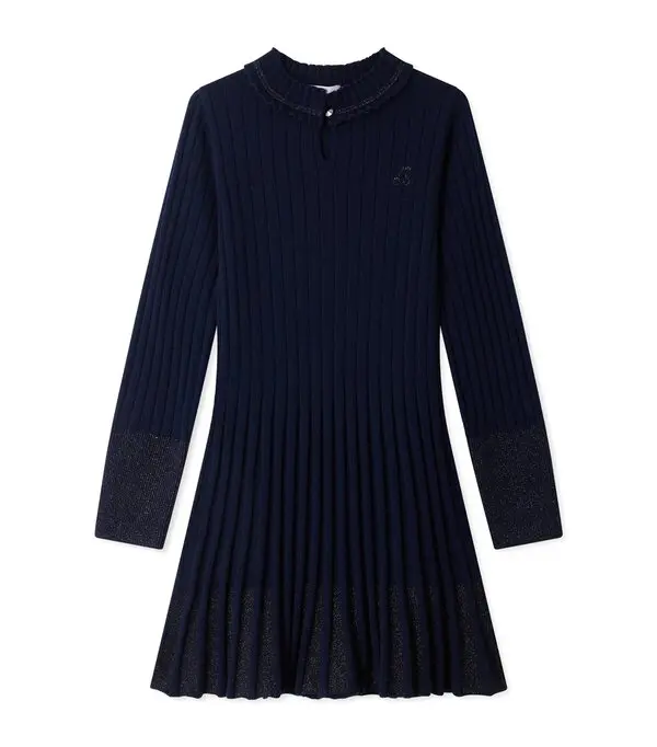 Bonpoint Wool Ribbed Mini Dress - Navy