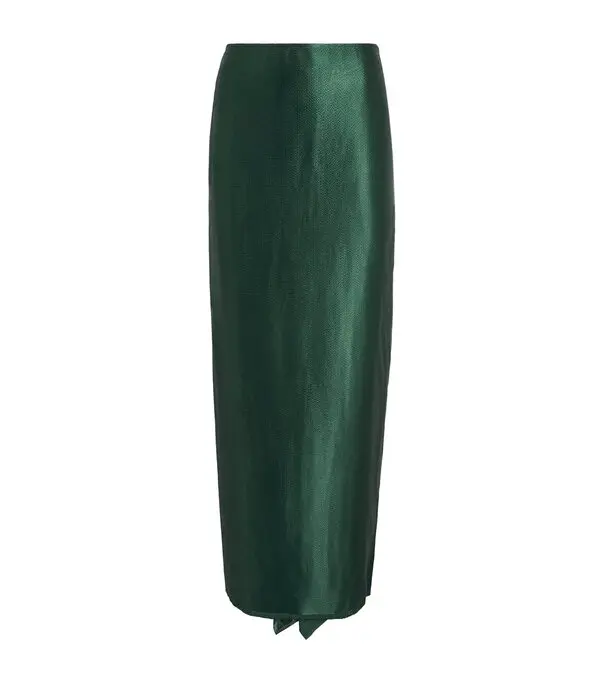 FFORME Satin Jovie Maxi Skirt - Green