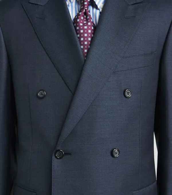 Canali Wool Double-breasted 2-piece Suit
