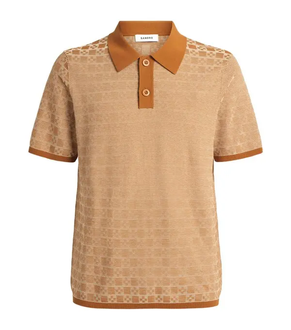 Sandro Jacquard Polo Shirt
