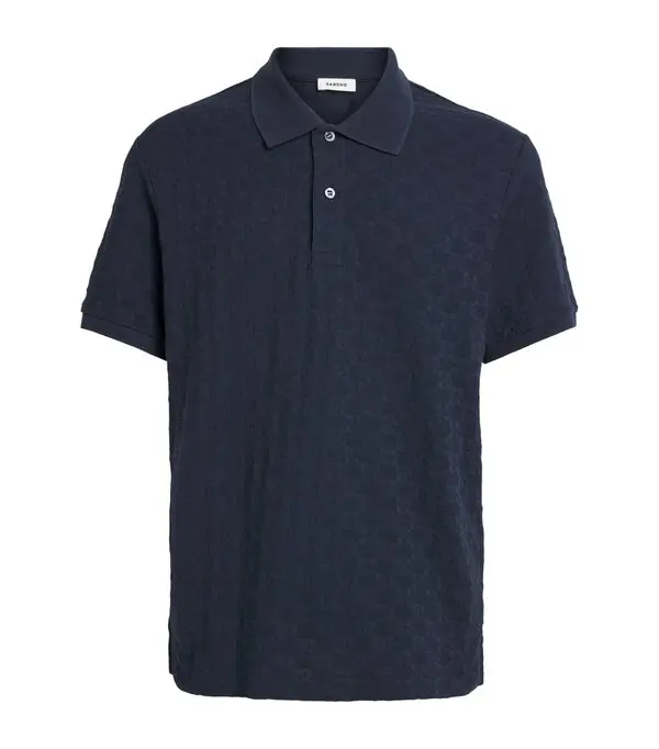 Sandro Cotton Jacquard Polo Shirt