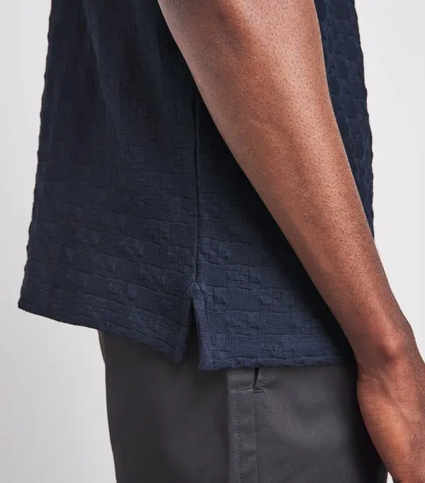 Sandro Cotton Jacquard Polo Shirt