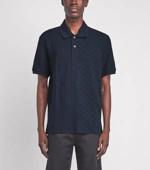 Sandro Cotton Jacquard Polo Shirt