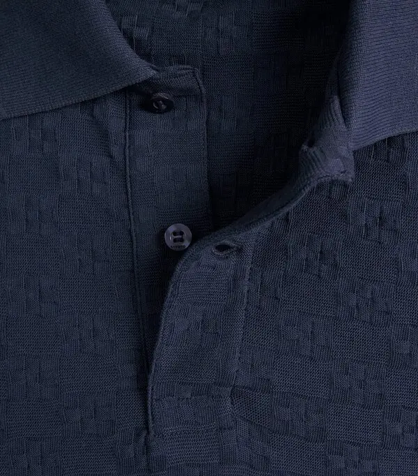Sandro Cotton Jacquard Polo Shirt