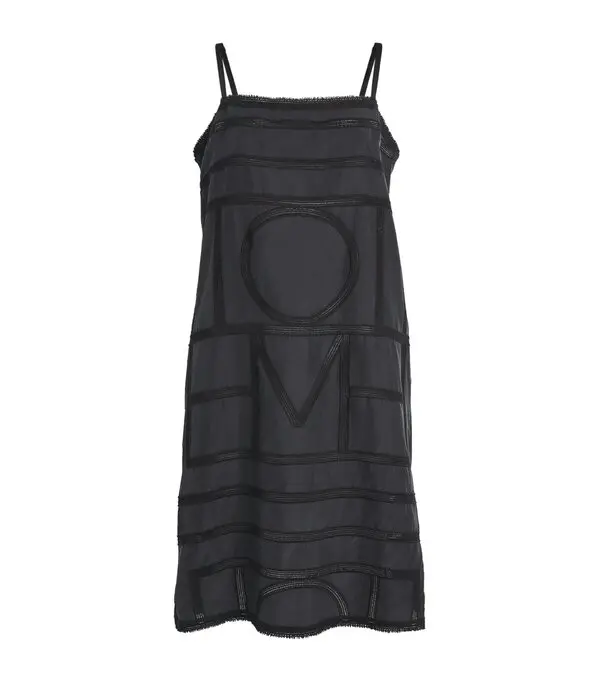 TOTEME Silk Monogram Midi Dress - Black