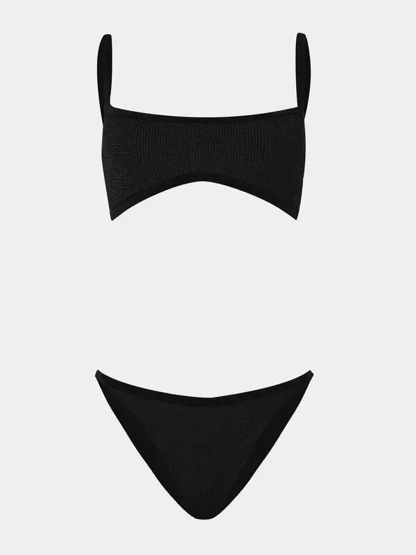 Hunza G Tyler Bikini Tonal | | Original Crinkle™ Swimwear - Black
